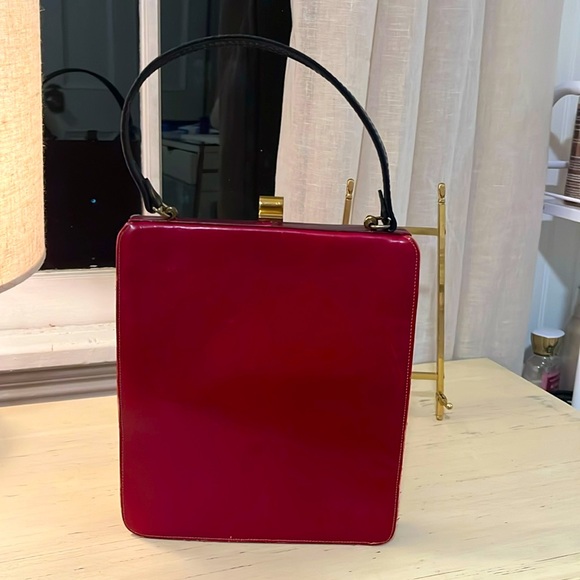 Talon | Bags | Vintage Two Toned Talon Red Leather Square Bag With ...